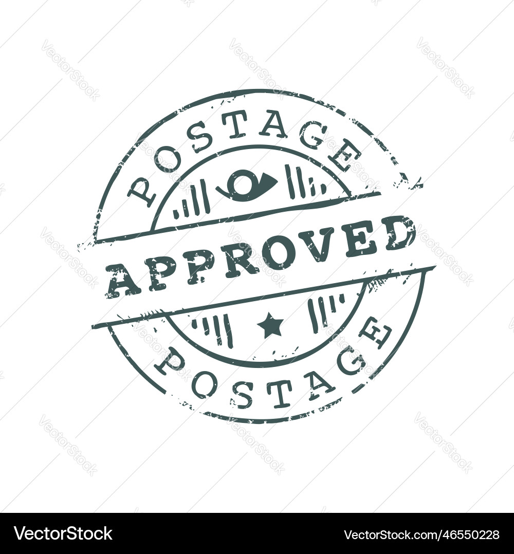 Postage Stamp Delivery Seal Royalty Free Vector Image
