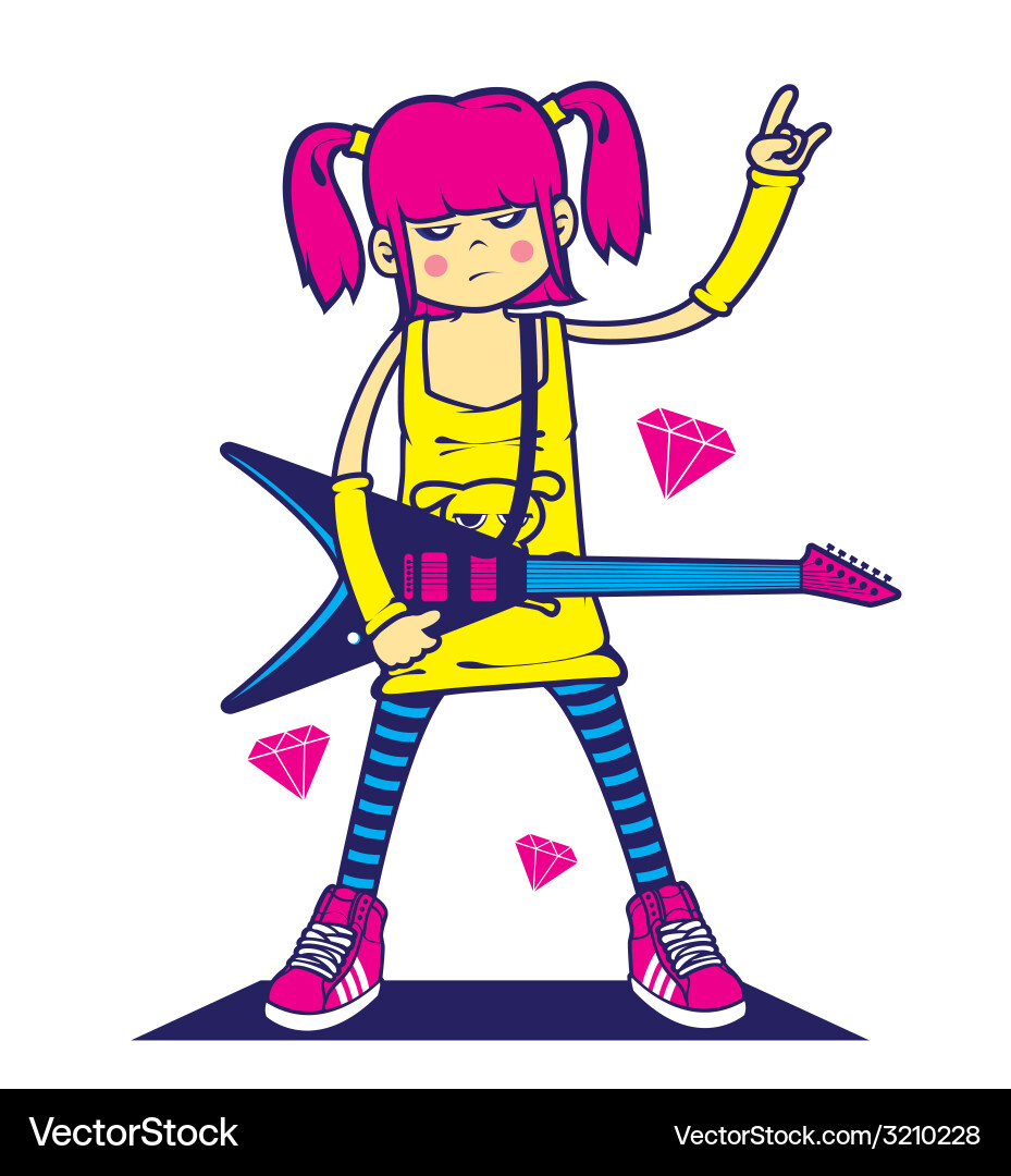 Rockstar girl Royalty Free Vector Image - VectorStock