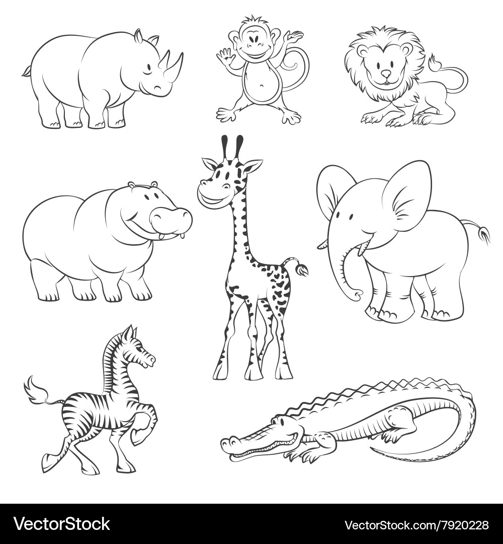 Safari and jungle animals Royalty Free Vector Image