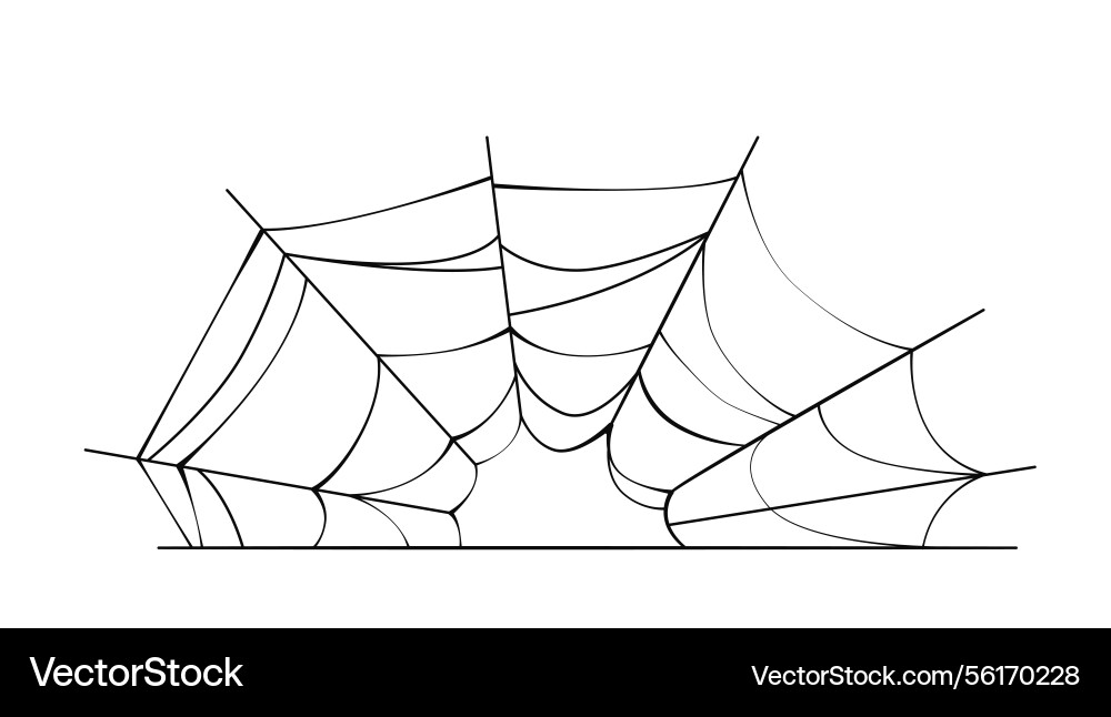 Spider web corner drawing Royalty Free Vector Image