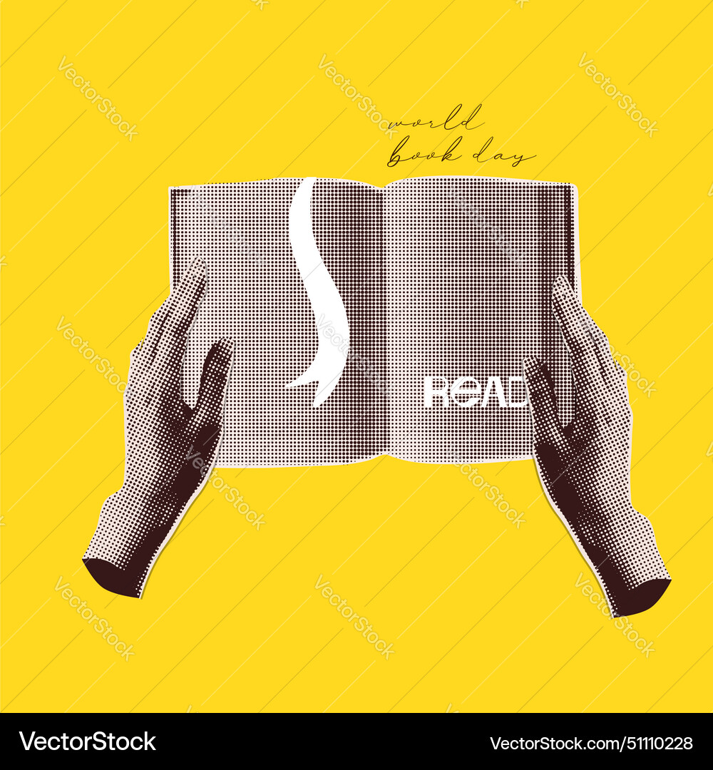 Two female hands holding open book isolated Vector Image