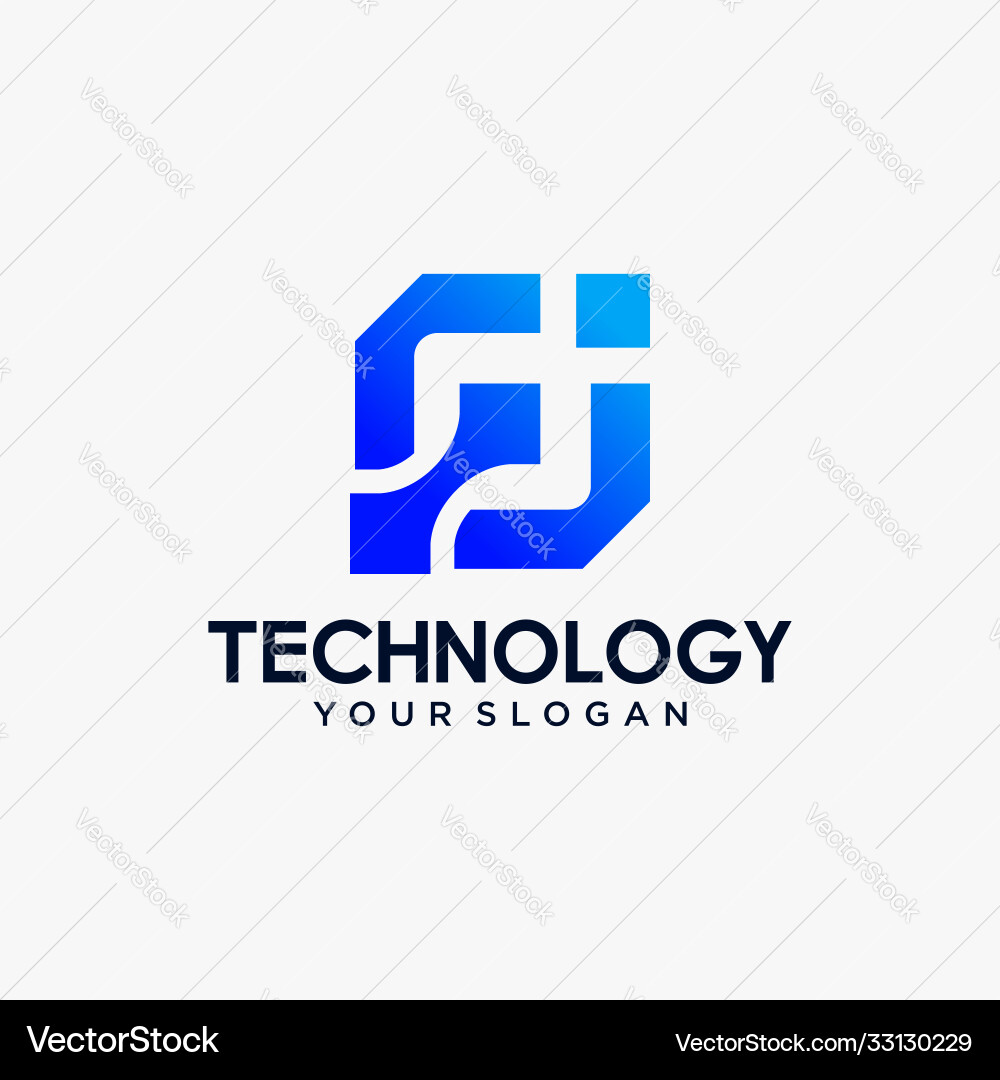 Abstract technology logo template Royalty Free Vector Image