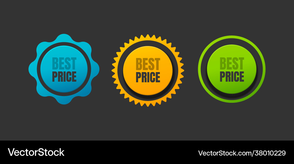 Best price red badge isolated Royalty Free Vector Image