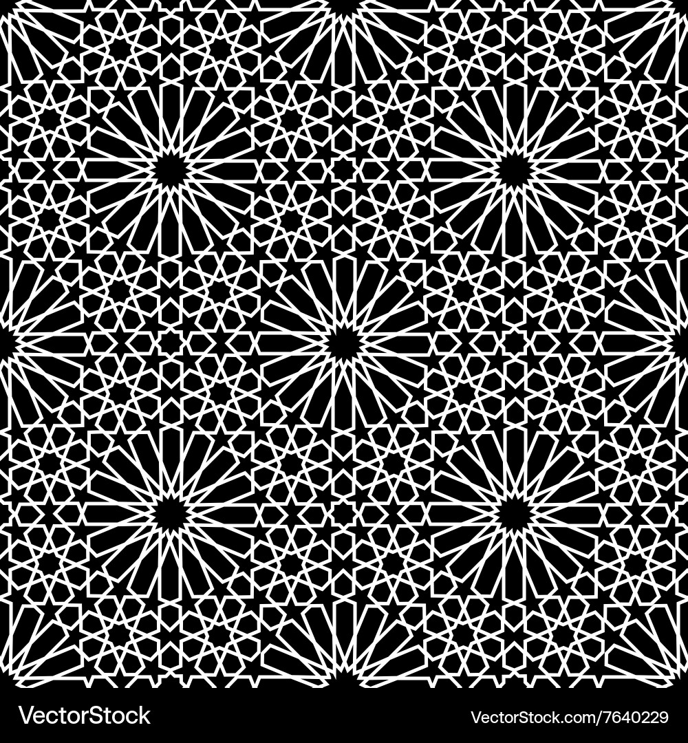 Black and White Zellige Tile Pattern Royalty Free Vector