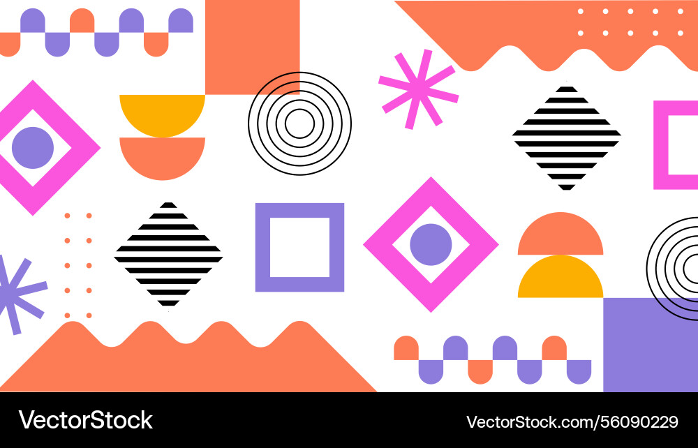 Colorful abstract shapes background with Vector Image