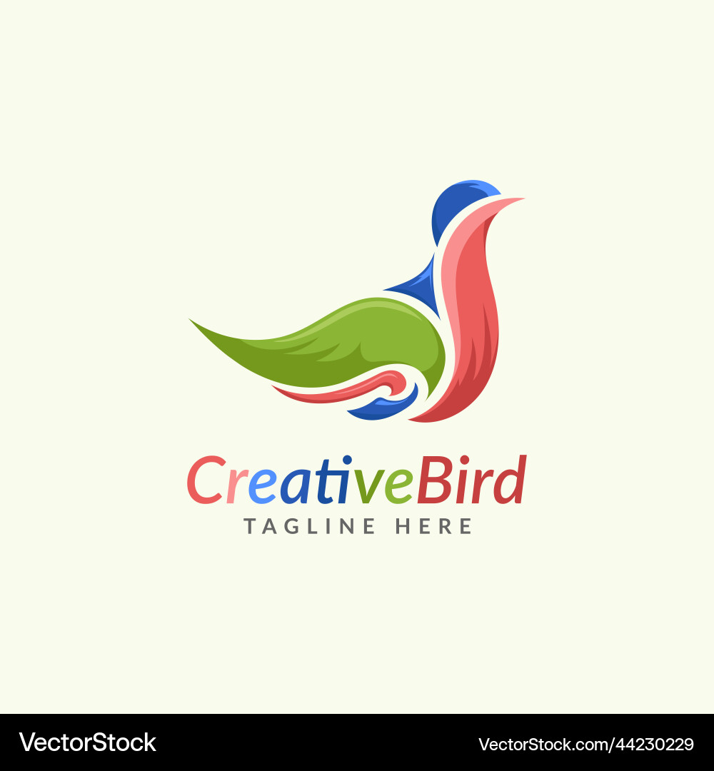 Creative bird logo design Royalty Free Vector Image