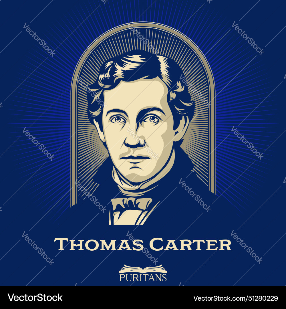 Great puritans thomas carter Royalty Free Vector Image