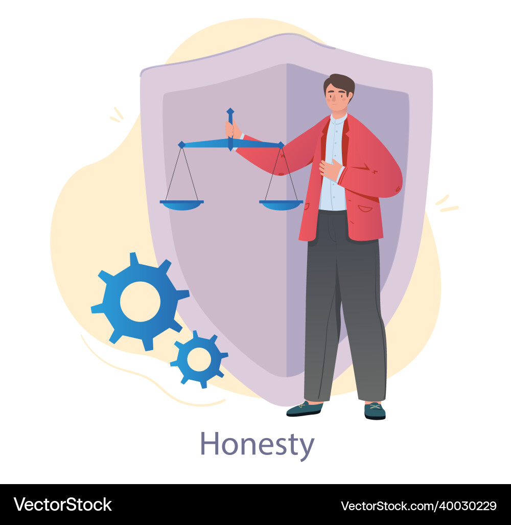 Honesty as moral value concept Royalty Free Vector Image