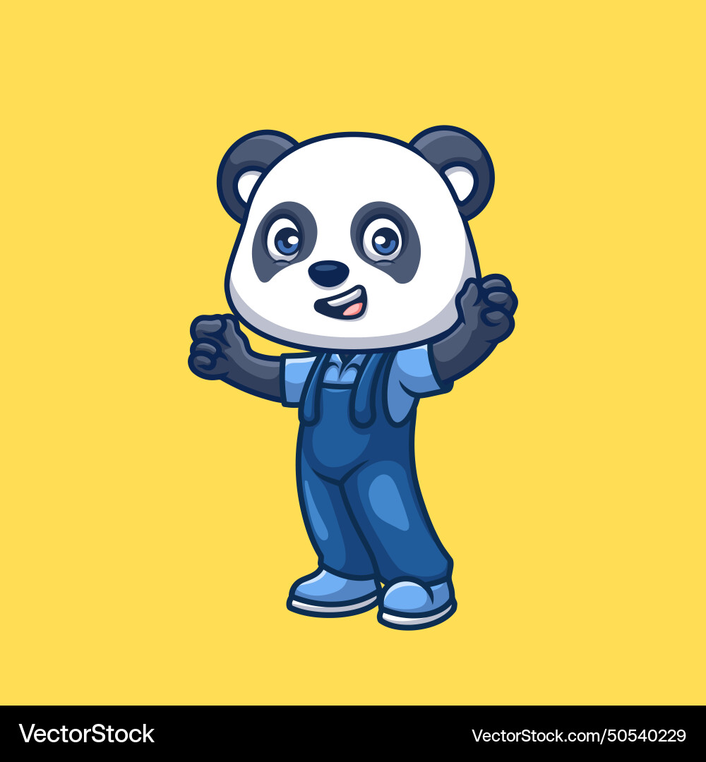 Mechanic panda cute cartoon Royalty Free Vector Image