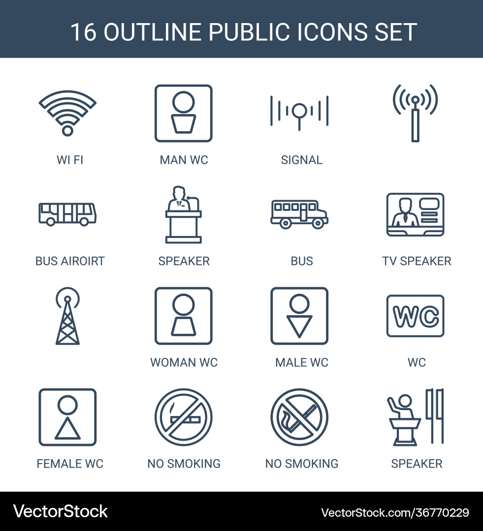 Öffentliche Icons Lizenzfreies Vektorbild - VectorStock