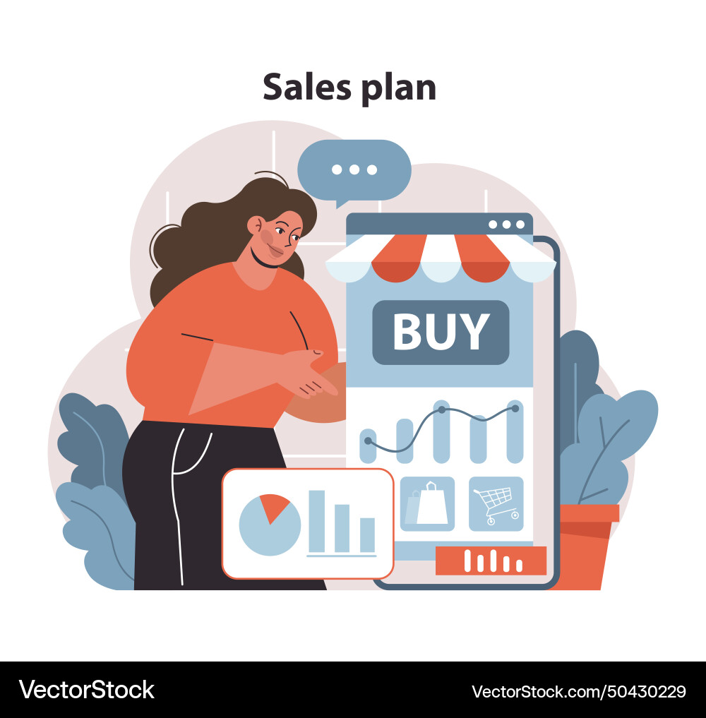 Sales plan strategy a strategic approach Vector Image