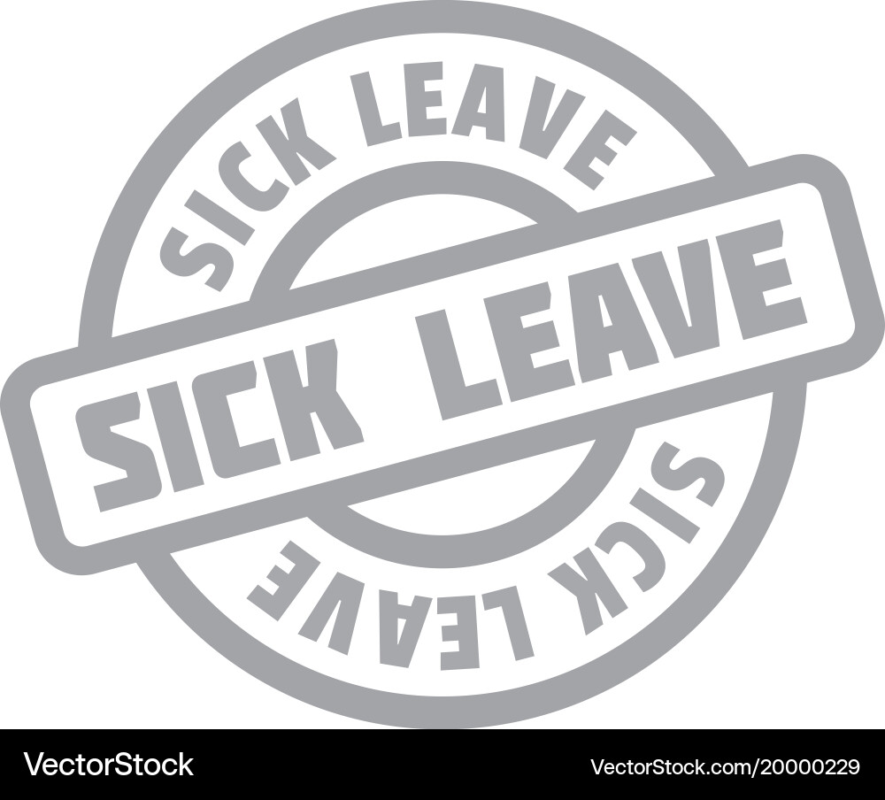 Sick leave rubber stamp Royalty Free Vector Image