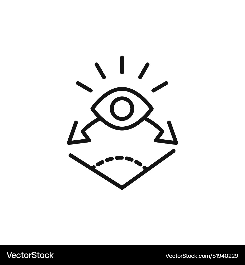 Viewing angle icon logo sign outline Royalty Free Vector