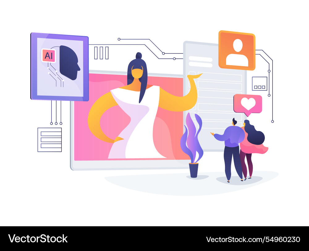 Ai-analyzed viewer engagement abstract concept Vector Image
