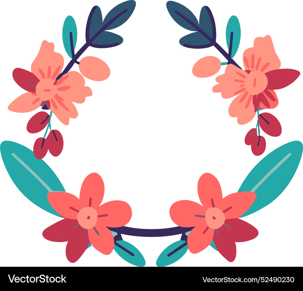 Bountiful rings wreath graphicsdigital foliage Vector Image