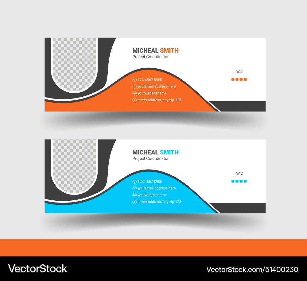 Clean and creative email signature design Vector Image