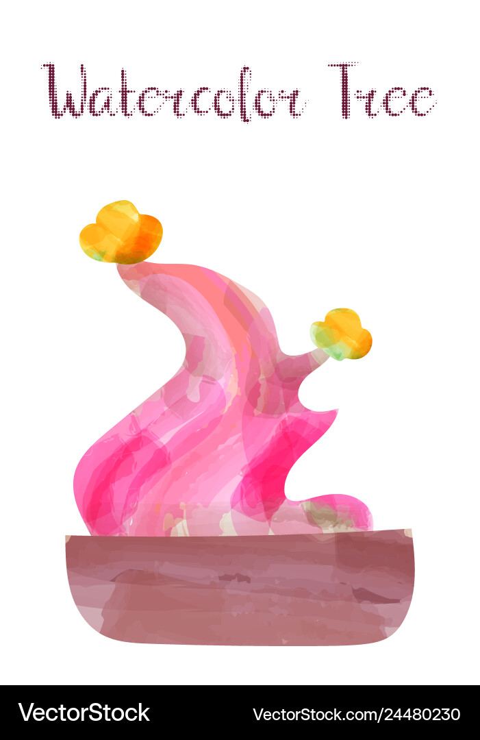 Colorful watercolor tree background Royalty Free Vector