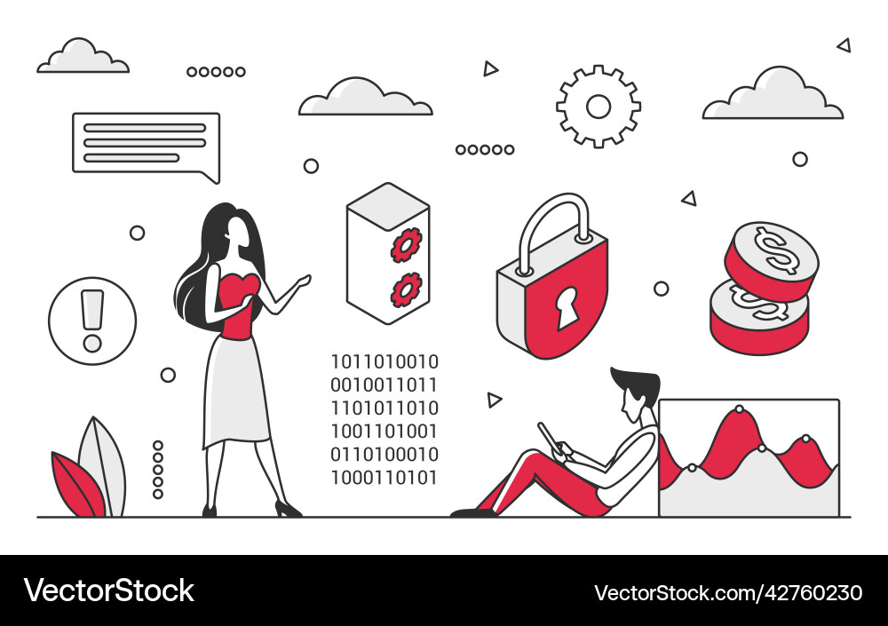 Data server storage room Royalty Free Vector Image