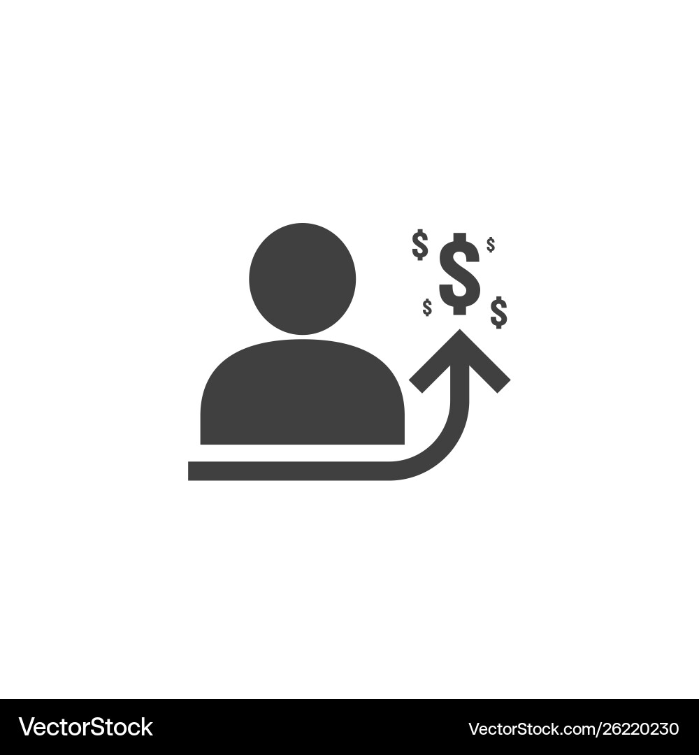Employee salary increase icon on white background Vector Image