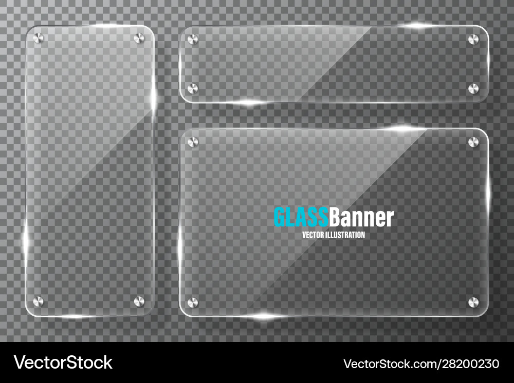 Glass frames with metal holder collection Vector Image