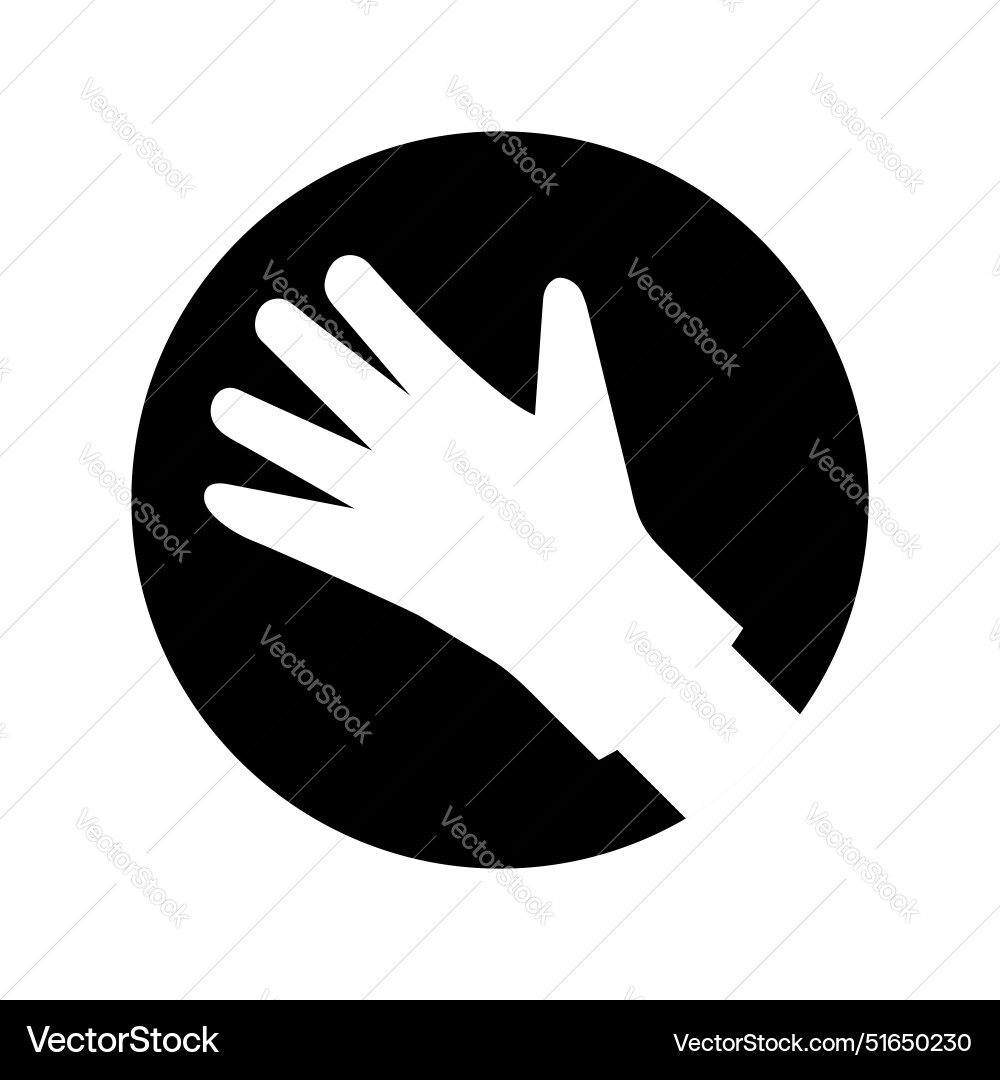 Gloved hand round icon Royalty Free Vector Image