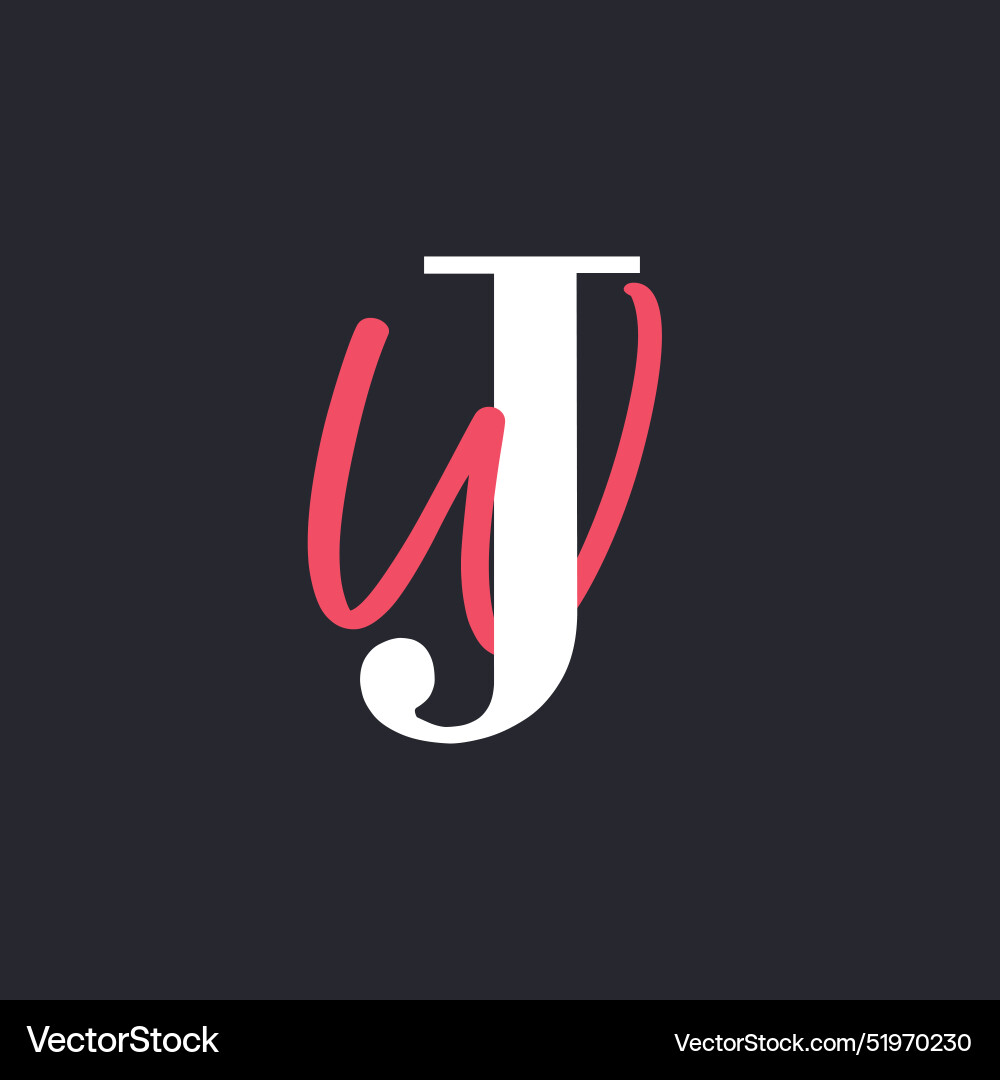 Letter jw logo perfectly blended initials Vector Image