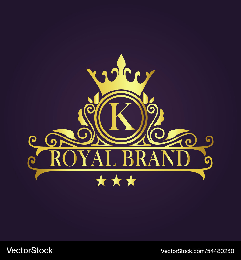 Letter k luxury gold logo concept Royalty Free Vector Image
