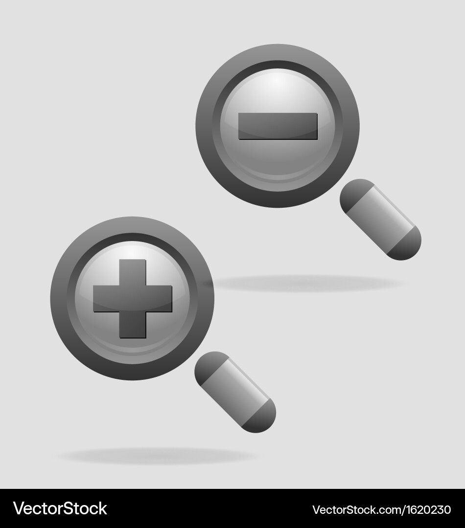 Magnifying glass icons Royalty Free Vector Image