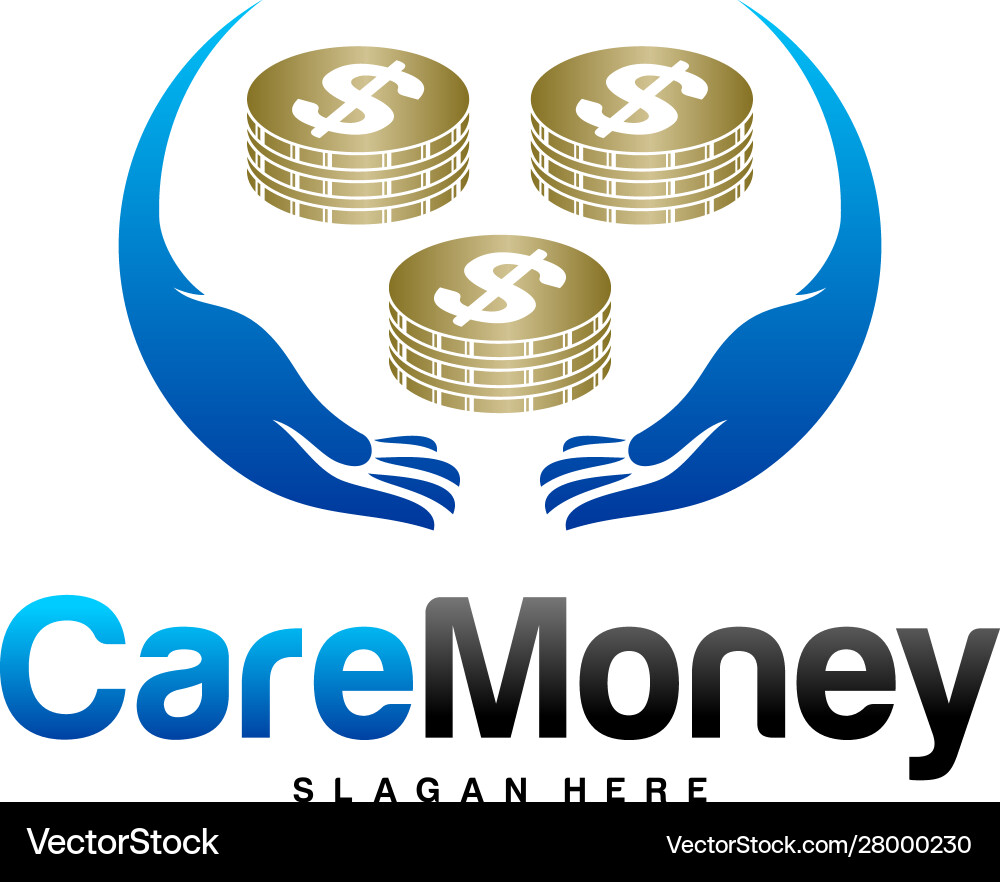 Money care logo design concept Royalty Free Vector Image