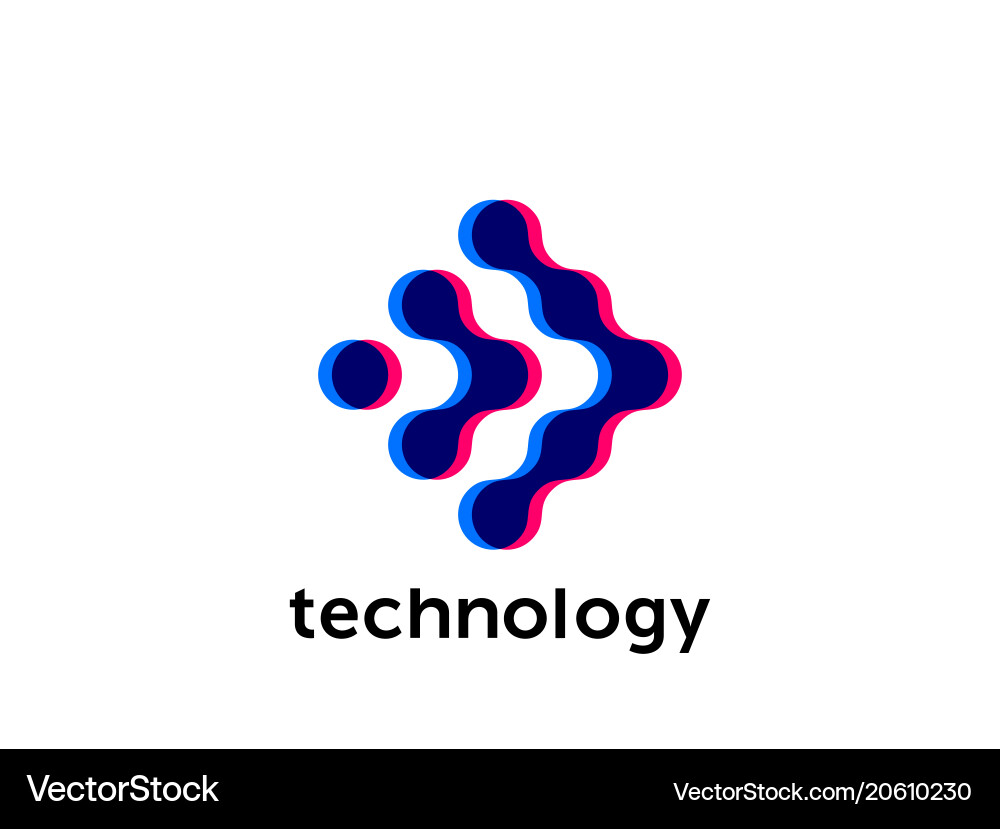 Networking logo circle dot connection Royalty Free Vector