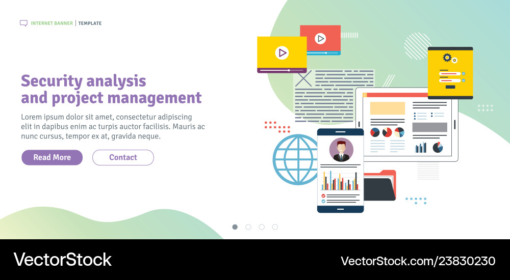 Security & Project Management Template Vector Image