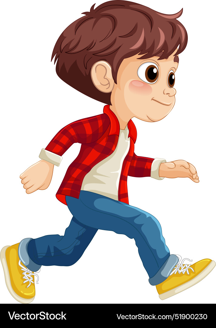 Smiling boy in casual clothes walking Royalty Free Vector
