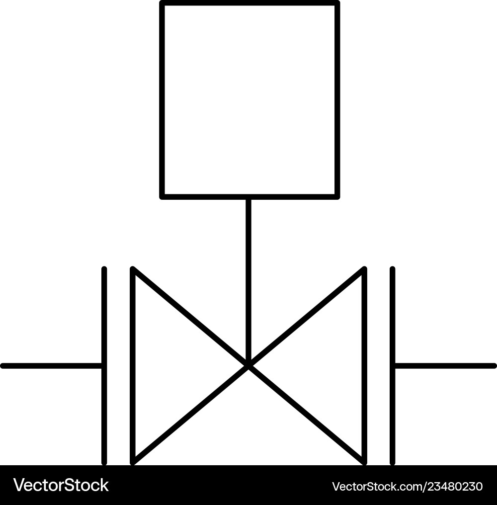 Solenoid valve symbol icon Royalty Free Vector Image