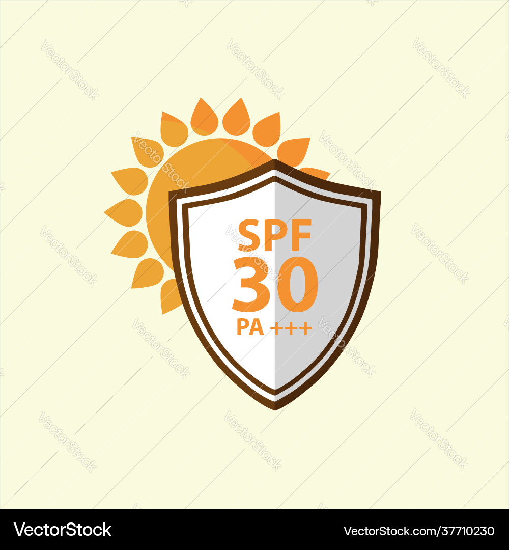 Sun protection badge icon Royalty Free Vector Image