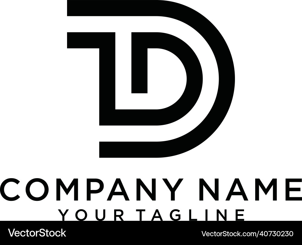 TD or DT Initial Letter Logo Royalty Free Vector Image