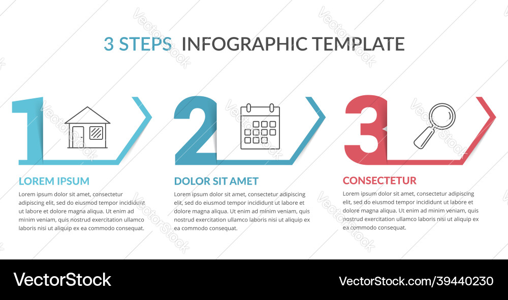 Three steps infographic template Royalty Free Vector Image