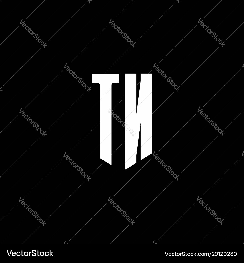 Tn logo monogram with emblem style isolated Vector Image