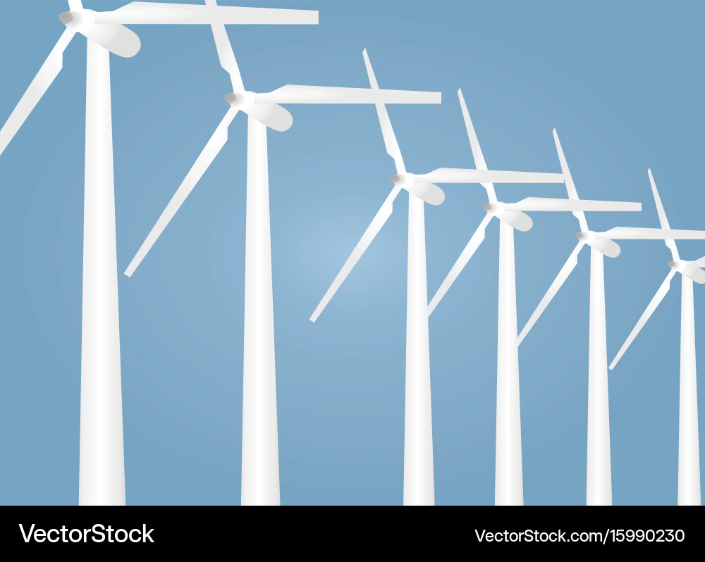 Wind turbines Royalty Free Vector Image - VectorStock