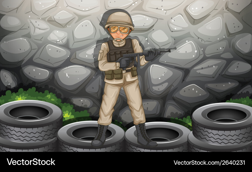 A brave soldier Royalty Free Vector Image - VectorStock