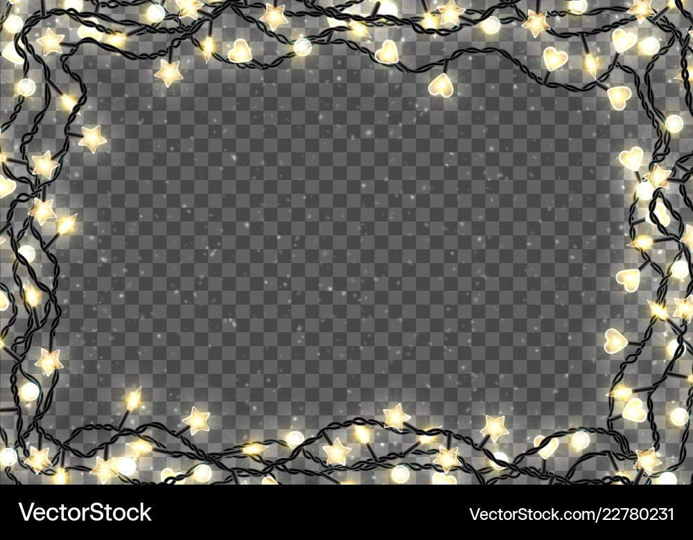 Border template with realistic color garlands Vector Image