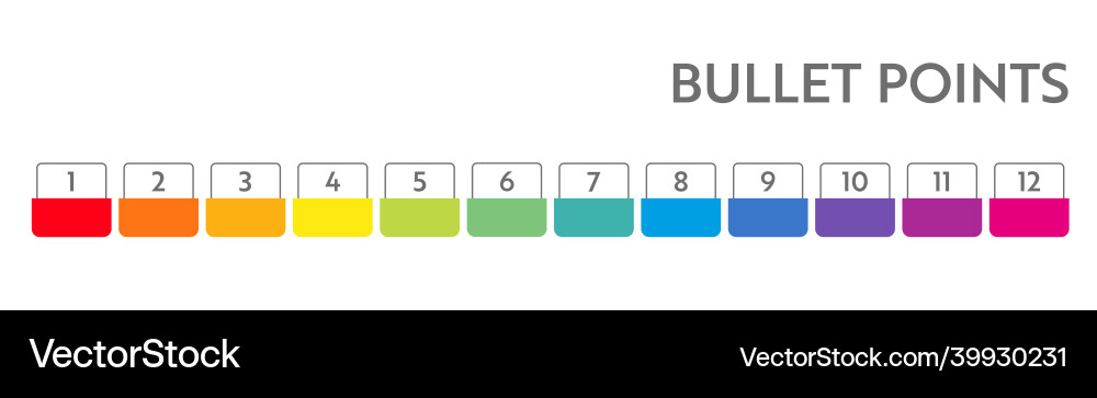Bullet points numbers Royalty Free Vector Image