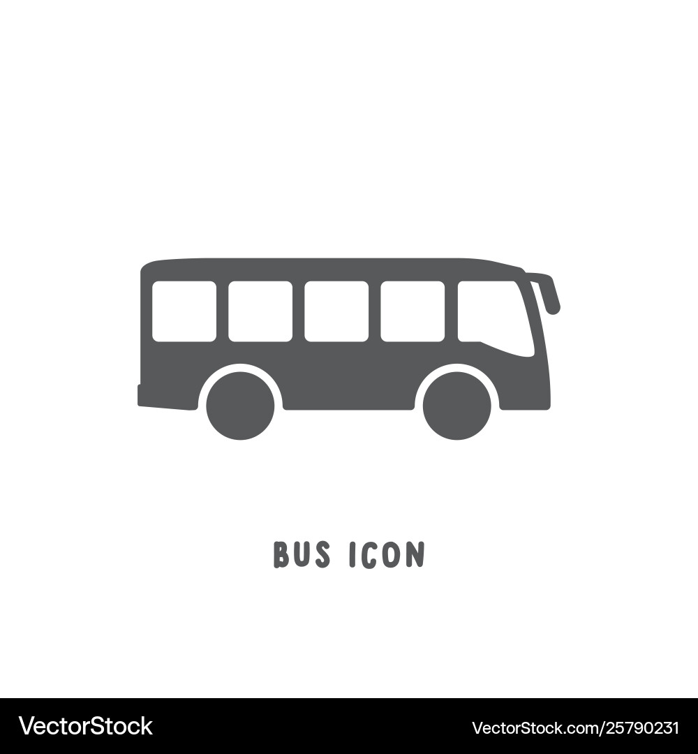 Bus icon simple flat style Royalty Free Vector Image