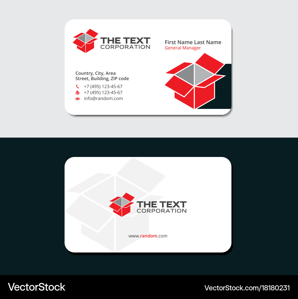 Business card for logistics company Royalty Free Vector