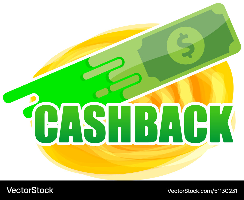 Cash back icon with dollar isolated Royalty Free Vector