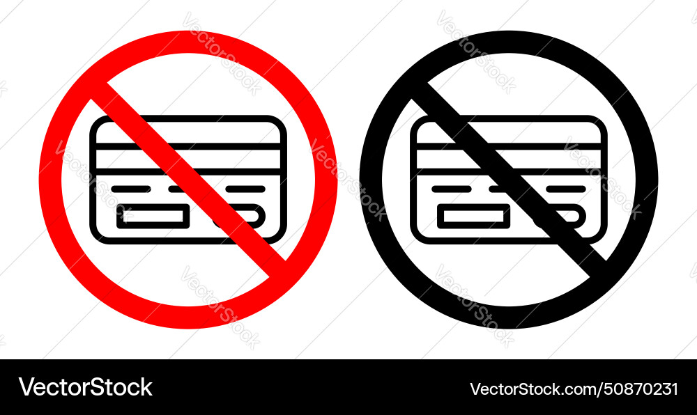 Credit card with prohibition sign no debit Vector Image