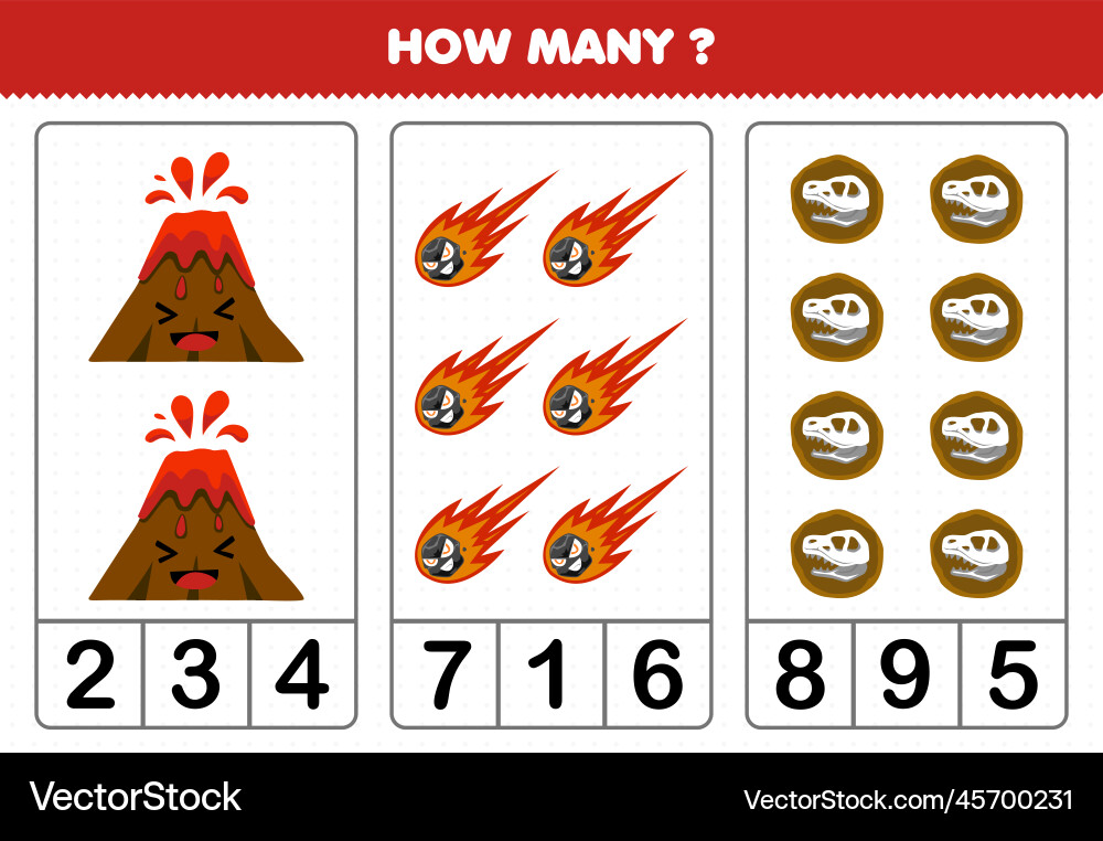 Education game for children counting how many Vector Image