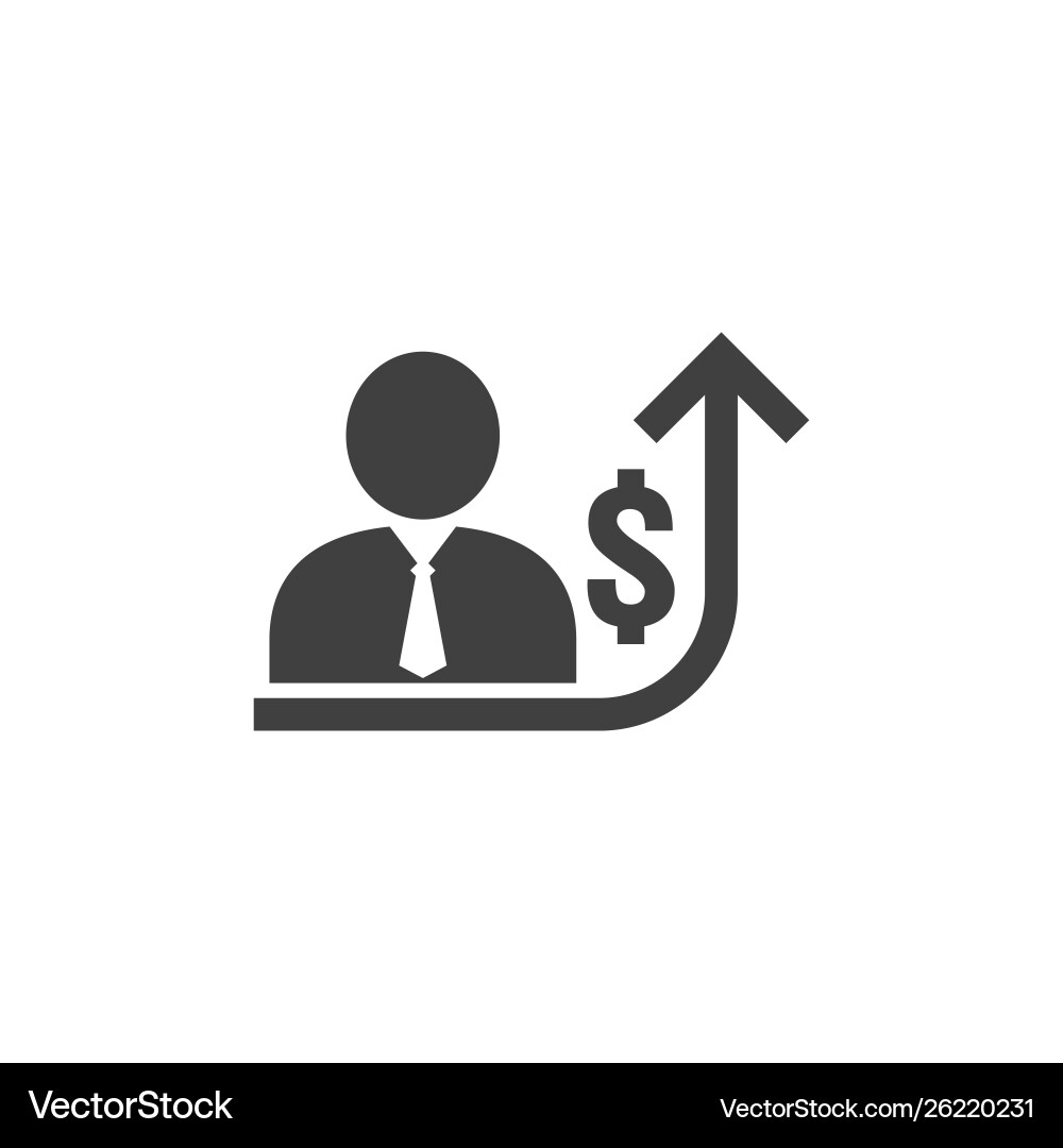 Employee salary increase icon on white background Vector Image