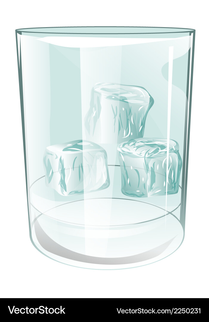 Glass of ice on white Royalty Free Vector Image