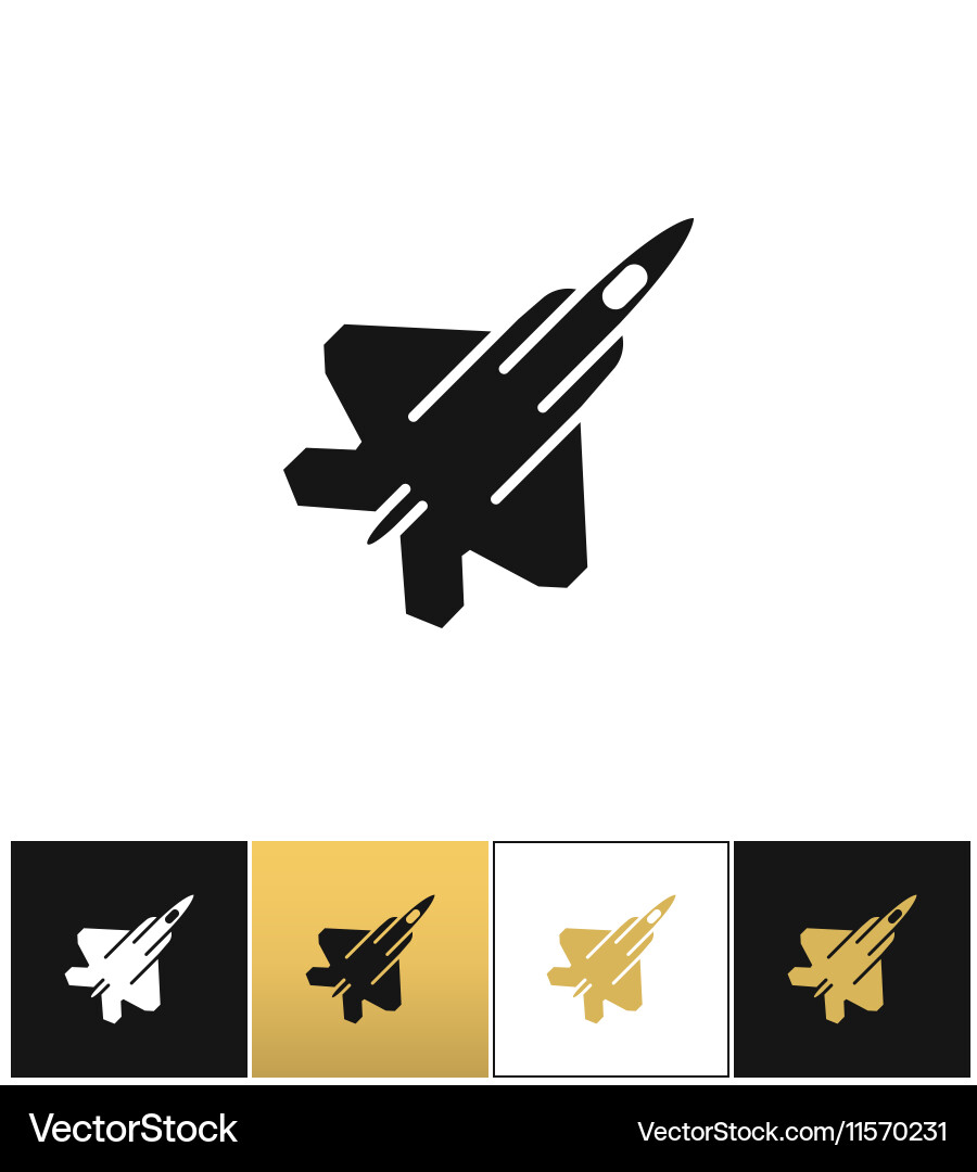 Military Airplane Icon Set Royalty Free Vector Image