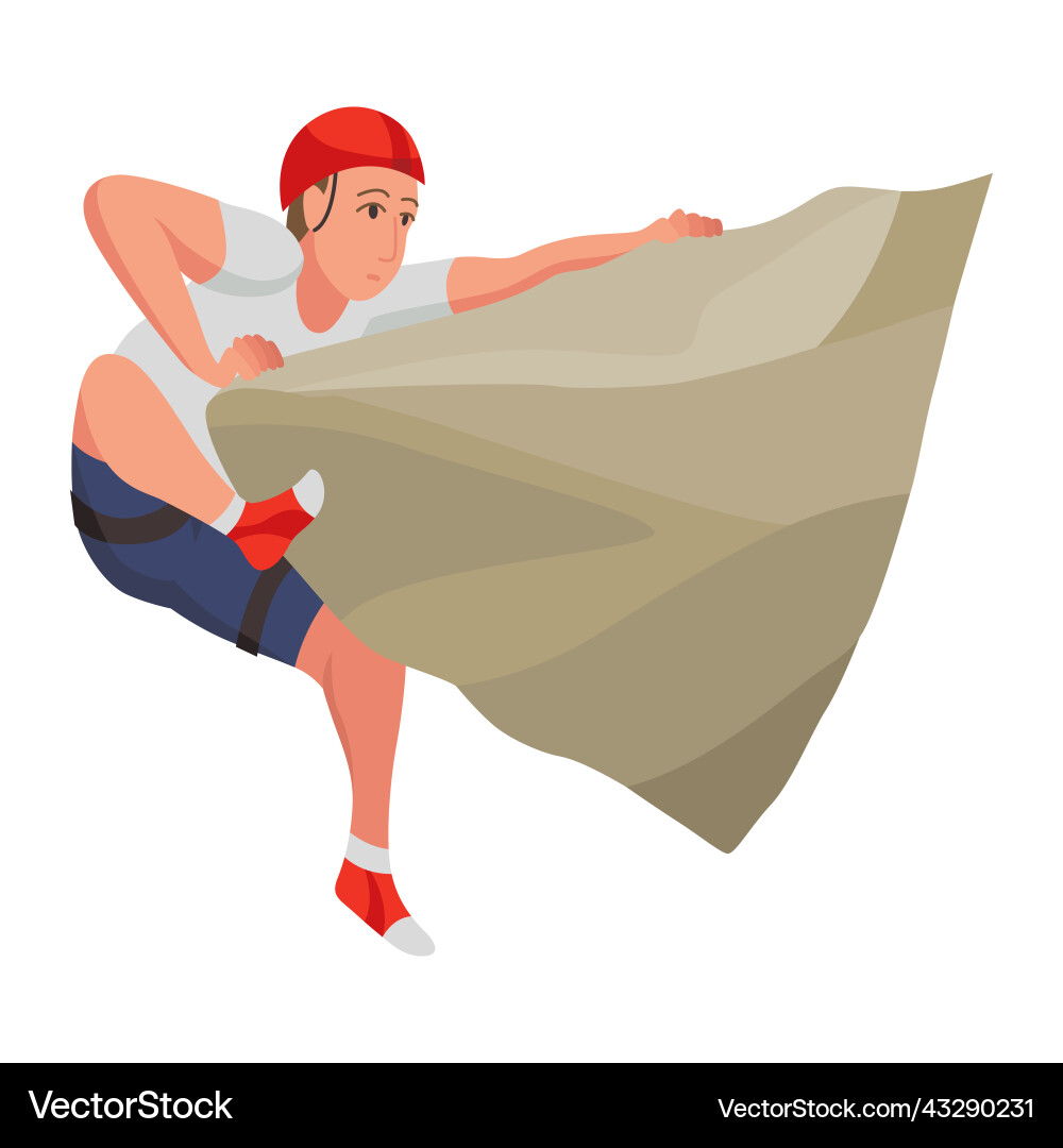 Mountain climbing person climber men on rock Vector Image